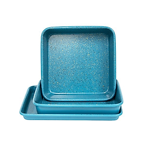 casaWare 3pc Ultimate Series Commercial Weight Toaster Oven Bakeware Set (Blue Granite)