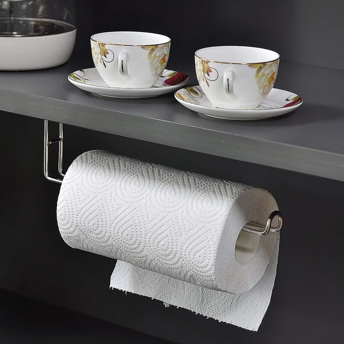 Under Cabinet Paper Towel Holder,ECROCY Paper Towel Rack,Wall Mount and No Drilling - Stainless Steel