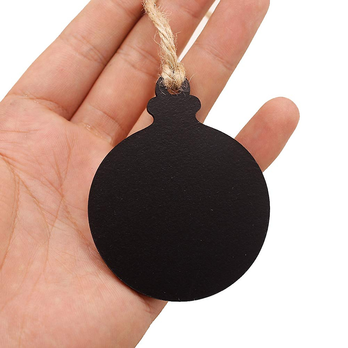 Healifty Mini Two-Sided Chalkboard 10PCS Round Mini Chalkboard with Hemp Rope Blackboard Message Board for Home Decoration Pendant DIY Accessories