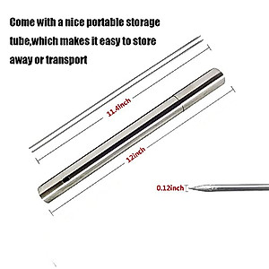 Stainless Steel Kabob Skewers, Heavy Duty Grilling Skewers, 12" Long Barbecue Skewers, Resuable BBQ Sticks for Shish Meat Shrimp Chicken (Set of 20 pcs Skewers +1 Tube Storage) (Round Skewers)