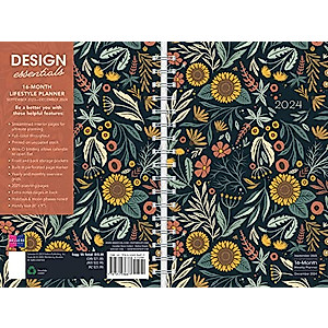 2024 Weekly & Monthly Planner, 16-Month Engagement Calendar: September 2022 - December 2023, 9" x 6" - Harvest Sunflowers