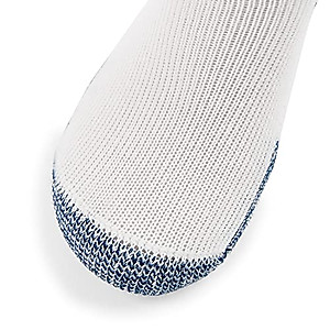 Thorlos Mens Xj Max Cushion Crew Running Socks, White/Navy (3 Pairs), Large US