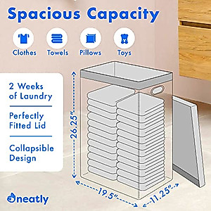 Laundry Basket Laundry Hamper With Lid, Clothes Hampers for Laundry, Collapsible Laundry Baskets with Lid, Dirty Clothes Hamper For Bedroom, Tall Laundry Basket Organizer, Large Laundry Basket Bag Bin