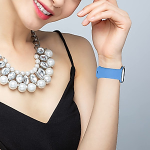 Bandiction Compatible with Apple Watch Series 3 38mm Series 5 40mm iWatch Bands 38mm 40mm 41mm, Soft Silicone Sport Replacement Strap Compatible for iWatch SE Series 9 8 7 6 5 4 3 2 1 Ultra