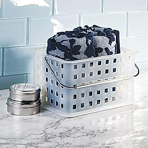 iDesign Storage Organizer Basket, for Bathroom, Health and Beauty Products - Small, Frost