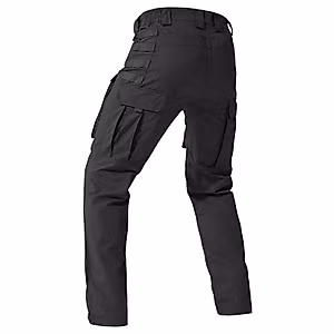 FREE SOLDIER Men's Cargo Pants,Tactical Pants for Men Stretch,Durable Ripstop EDC Work Pants for Hiking (Black 34Wx30L)