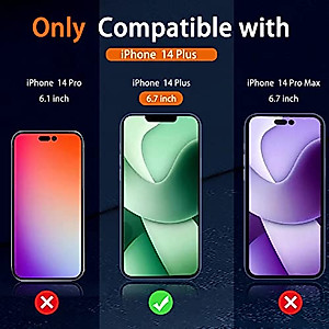 IMBZBK [10 in 1 for iPhone 14 Plus Case Clear with 3 Pack Glass Screen Protector Accessories 3 Pack camera lens Cover Protective Slim Thin Cute Phone Cases Funda Suitable with MagSafe Women Men