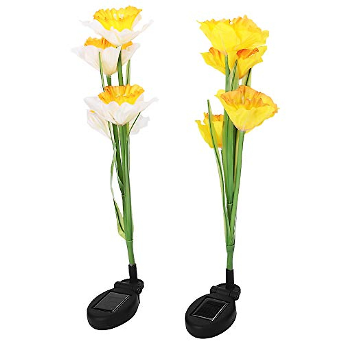 Solar Powered Flower Stake LED Light 4 Heads Outdoor Daffodil Garden Patio Gravestones Walkway Lights Waterproof Decorative Stakes Lamp
