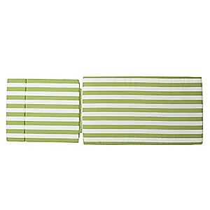 Christopher Knight Home Salem Outdoor Water Resistant Chaise Lounge Cushions, 2-Pcs Set, Green And White Stripe