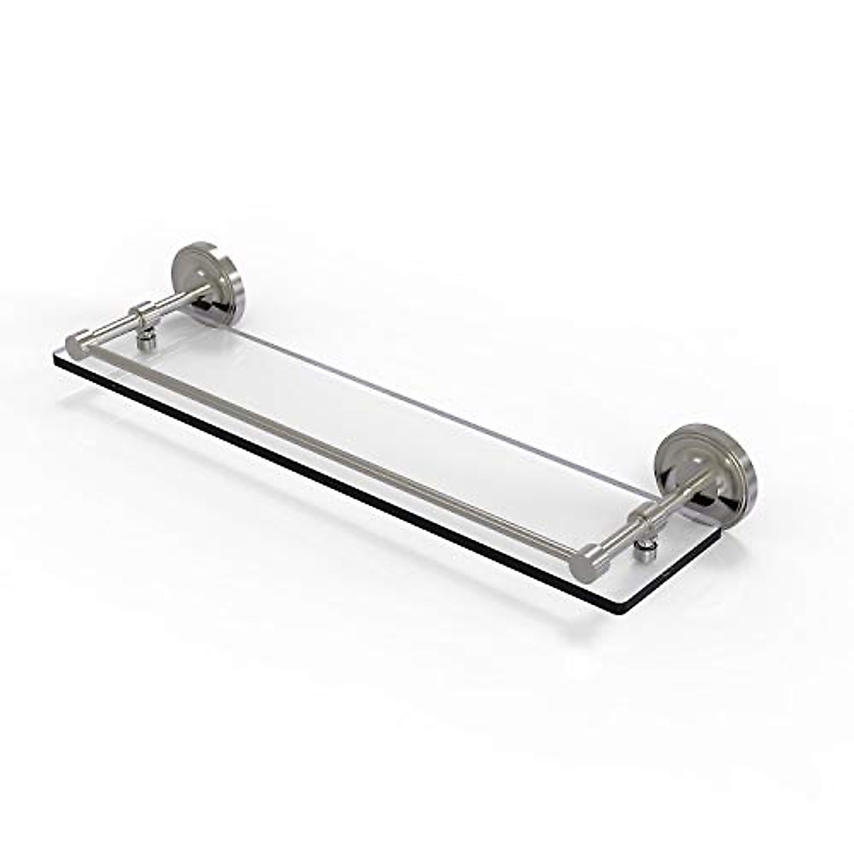 Allied Brass PRBP-1/22-GAL-SN Prbp 1 Gal Prestige Regal Inch Tempered Gallery Rail Glass Shelf, 22 Inch, Satin Nickel