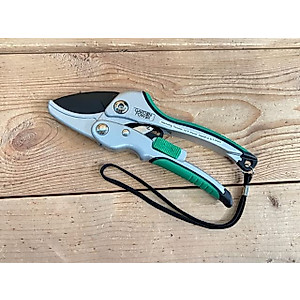 Garden Power Premium Heavy Duty Ratchet Pruning Shears, Professional Hand Pruner Garden Tool, Ergonomic Grip, 8 Inch yard clippers, Quality Carbon Steel with Ratchet Mechanism, ideal for women, senior