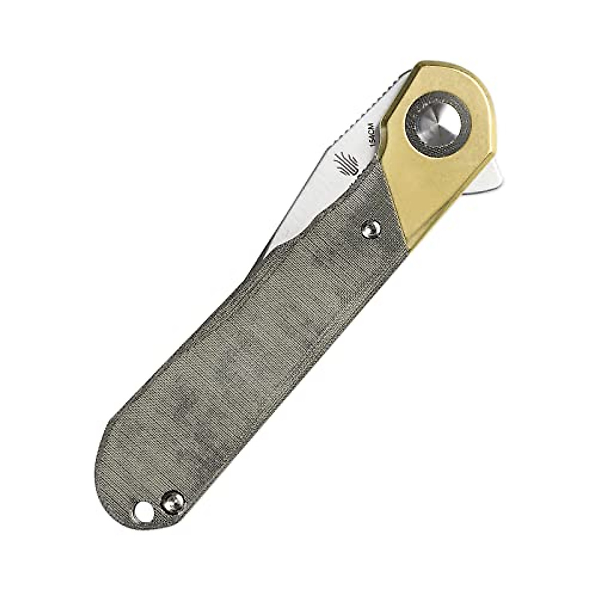 Kizer Comet EDC Knife, 154CM Steel Folding Knives, Brass and Micarta Handle Pocket Knife, V3614C1