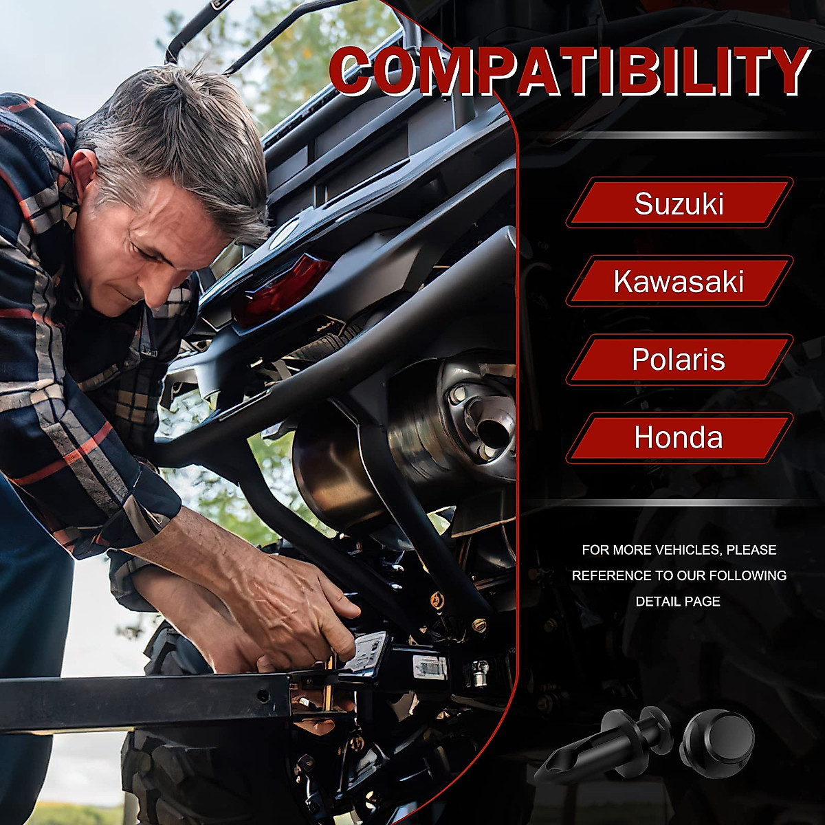 moveland ATV UTV Nylon Body Rivets Fasteners Clips for Honda Rancher Foreman Rubicon Rincon TRX680 TRX650, UTV Fender Push Clips for Polaris Ranger RZR Can Am Kawasaki Teryx - 60 PCS