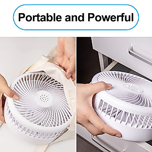 Spurtar Portable Standing Fan, Foldaway Fan, Desk and Table Foldable Fan Rechargeable Battery Operated USB Quiet Adjustable Standing Height 13.7'' to 38'' (34.7cm to 97cm) 4 Speed Modes
