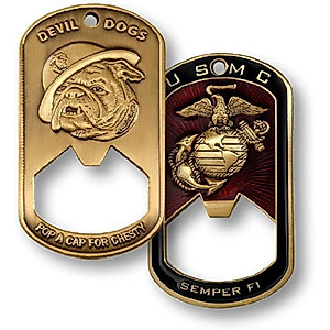 U.S. Marine Corps Semper Fi Devil Dogs Dog Tag Bottle Opener