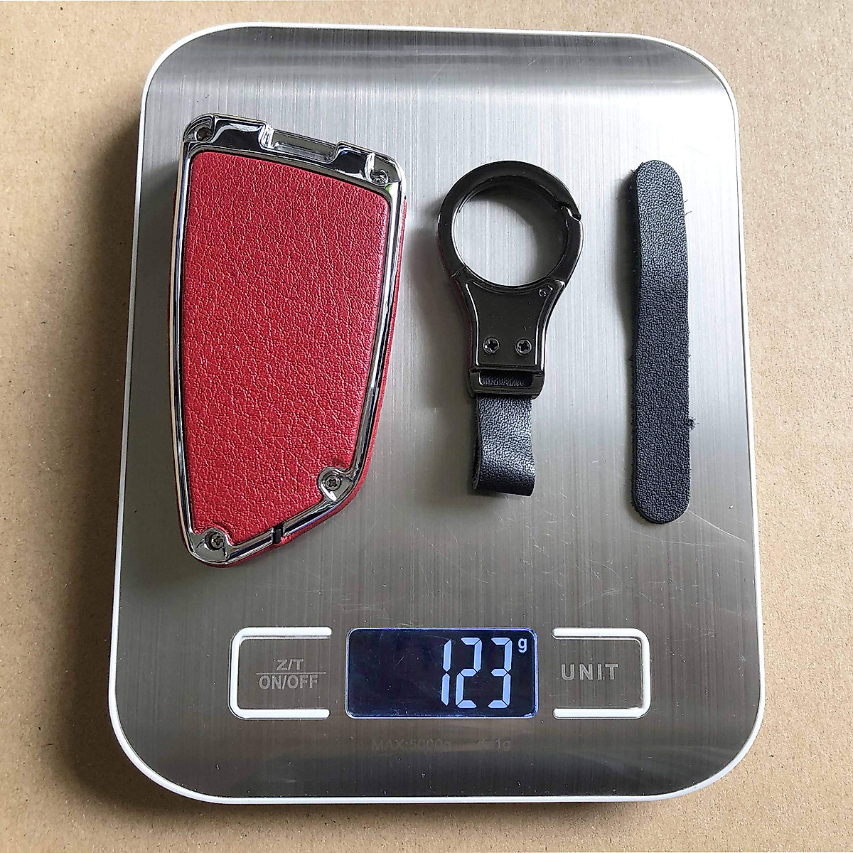 ontto Metal Leather Key Fob Cover with Keychain Key Protector Holder Jacket Skin Keyless Fit for BMW 1 2 5 7 M Series X1 X5 X6 Black