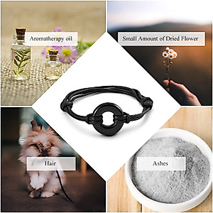 AllerPierce Black Cremation Urns Bracelet for Ashes Memorial Bracelets Circle of Life Eternity Jewelry for Men Women