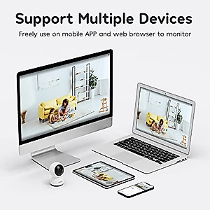 Winees Indoor Security Camera 2K, WiFi Pet Camera for Home Security with Sound/Human/Pet Detection, Clear Night Vision, Motion Tracking, Pan/Tilt/Zoom for Baby Monitor/Elderly/Dog, Alexa&PC Compatible