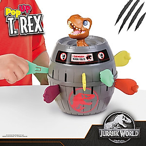 TOMY Pop Up T-Rex Kids Game - Family and Preschool Kids Games for Family Game Night - Kids Activities and Jurassic World Toys - Girls and Boys Games - 2-4 Players - Ages 4 Years and Up