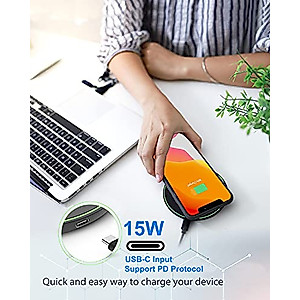 Wireless Charger for Samsung Galaxy S23/S23 Ultra/S22/S22 Ultra/S22+/S21/S21+/S20/S20+/S10/S10+/S9/S9+/S8/S7/S6/Note 20, Wireless Charging Pad Compatible with iPhone 14/13/12/11. (No AC Adapter)