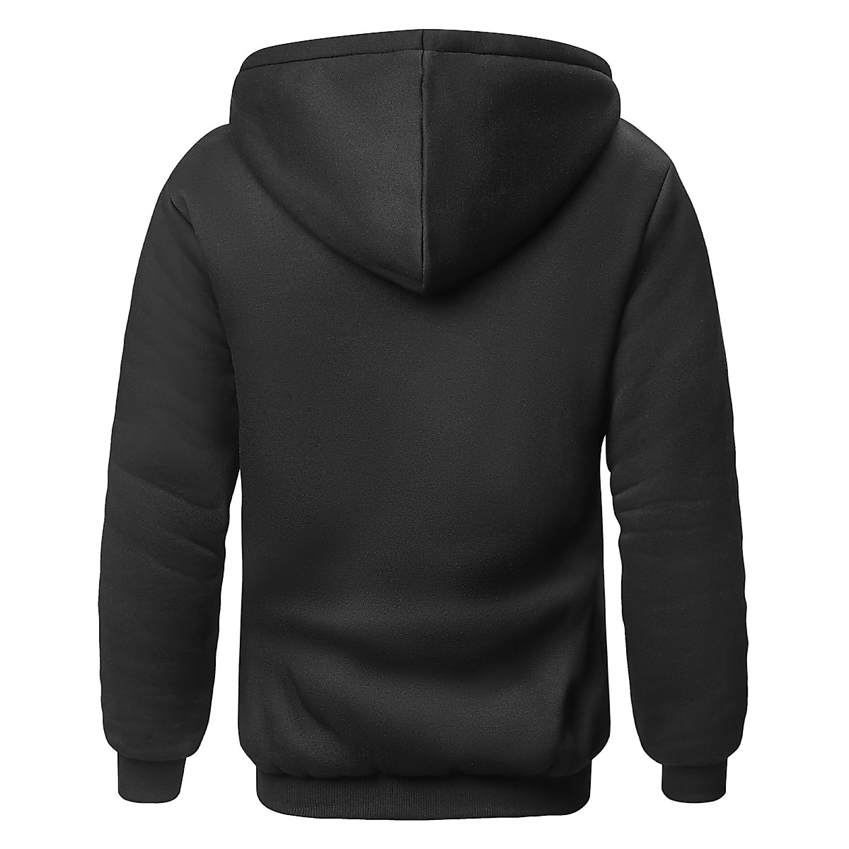 SCODI Hoodies for Men Heavyweight Fleece Sweatshirt - Full Zip Up Thick Sherpa Lined Hooded Sweatshirts Black Medium