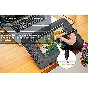 XPPen Artist12 Pro 11.6" Drawing Tablet with Screen Pen Display Full-Laminated Graphics Tablet with Tilt Function Battery-Free Stylus and 8 Shortcut Keys(8192 Levels Pen Pressure and 72% NTSC)