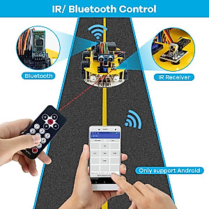 LAFVIN Smart Robot Car Kit Include Ultrasonic Sensor,R3 Board Compatible with Arduino IDE with Tutorial