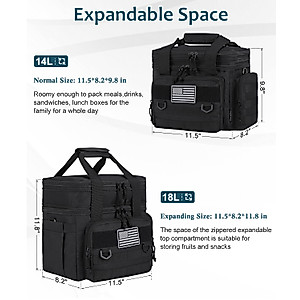 SumeStar Insulated Lunch Bag for Women Men, Freezable Large Lunch Bag 15L, Reusable Leakproof Lunch Box Cooler Tote Bag for Work Picnic School or Travel, Double Compartment, Black