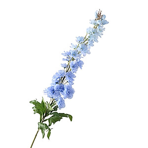 Heave 3Pcs Blue Delphinium Fake Silk Flower Arrangement Wedding Bouquet Blossoms Flowers with Stems for Indoor Outdoor Home Garden Wedding Party Decortaion Light Blue