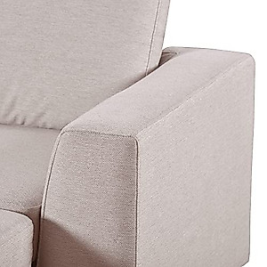 Eafurn Convertible Modular Sectional Double Extra Wide Chaise, 130.7" U Shaped Corner Movable Ottoman,6 Seater Oversized Upholstery Sofa & Couches Living Room Furniture, Beige