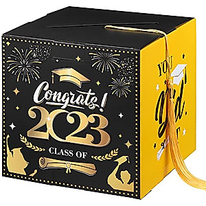 PRETYZOOM Graduation Card Box 2023 Graduation Party Decoration - Congrats You Did It Graduation Ceremony or Birthday Party Supply