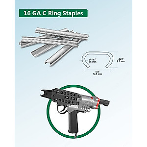 meite SC760 16 Gauge 1/2-Inch Crown 304 Stainless Steel C Ring Staples for SC760C/SC760C-I2 C Ring Tools Closing Diameter of 3.2-4.8mm 4,500 PCS/Small Pack (1 Small Pack)