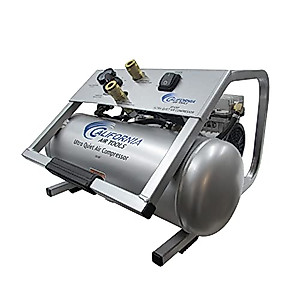 California Air Tools 2010SP Ultra Quiet and Oil-Free Lightweight 1.0 HP 2-Gal Steel Air Compressor, Silver