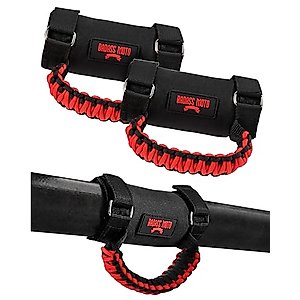 UTV Grab Handles Roll Bar Grab Handles. RZR Passenger Grab Handle 2 Pack Roll Cage Handle Fits Polaris Ranger, Mule, Teryx, CFMoto, Yamaha, Honda Pioneer, Can Am SxS UTV Accessories Red Paracord