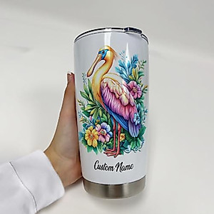 Roseate Spoonbill Gifts, Personalized Tumbler with Roseate Spoonbill Animal’s Name – Custom Cup for Animal Lovers, Gift for Women, Men, Boys, Girls, Gift for Birthdays & Christmas YHYf08