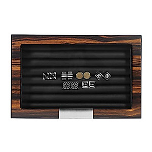 Lifomenz Co Wood Cufflink Box with Glass Window Cufflink Display Case Ring Organizer and Cufflink Box for men Hold 36-46 Pairs