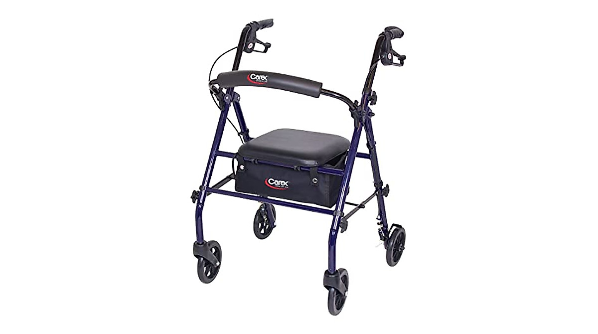 Carex Steel Rollator Walker - Comfort & Mobility for Seniors