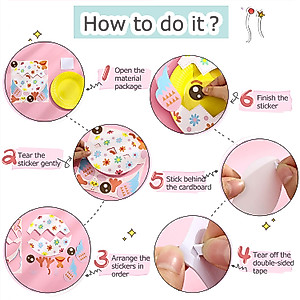 JUYEE Craft Kits for Kids Ages 4-8 with Stickers and Paper Plates,10 Packs Animal Paper Plate Sticker for Craft Parties, Groups and Kindergarten for Boys and Girls