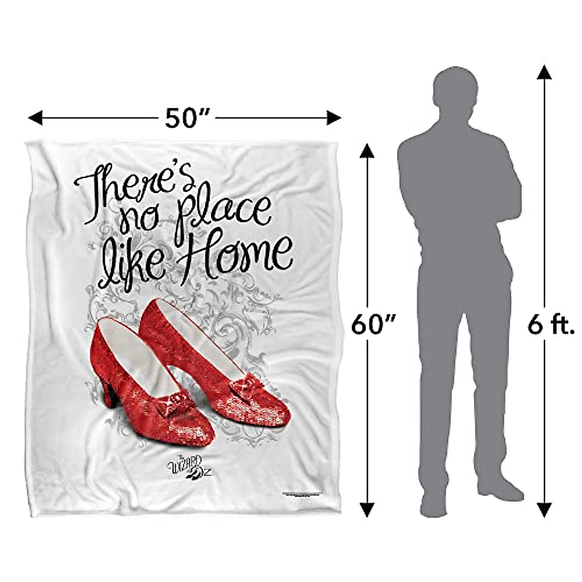 The Wizard of Oz No Place Like Home Silky Touch Super Soft Throw Blanket 50" x 60"