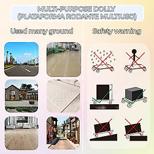 HBFBDRCT Furniture Dolly Spliceable Movers 2 Packs, Securely Holds 220 Lbs, Moving Dolly Cart for Heavy Furniture, Piano, Fridges, Boxes, 5 Wheels Dolly Rolls, No Assembly Required (Black Dolly)