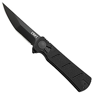 CRKT Goken Pocket Knife: EDC Folding Knife with Liner Lock, Field Strip Technology, Black EDP Osoraku Zukuri Modified Tanto Blade and G10 Handle 2920