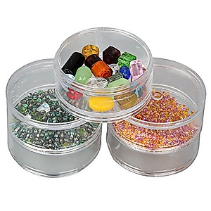 TDOTM 4/5 Layer Big Cylinder Stackable Transparent Round PS Plastic Cosmetics Jewelry Beads Sewing Pills Storage Container Box (5Layer)…