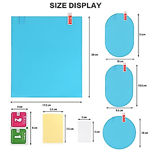 12Pcs Car Rearview Mirror Film, LeeLoon Anti Fog Anti Glare Anti Scratch Anti Mis Rainproof Waterproof HD Nano Clear Protective Sticker Film for Car Mirrors, Side Windows, Safe Driving