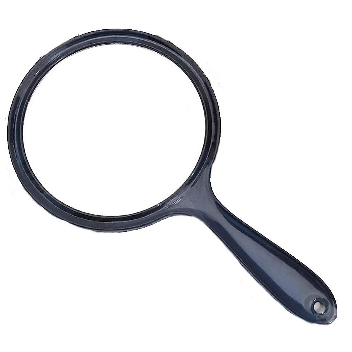 TOPYHL Makeup Hand Mirror, Double-Sided 3X 1x Magnifying Large Travel Handheld Mirror Cosmetic Mirror Acrylic Clear Finish Round Mirror (Black)