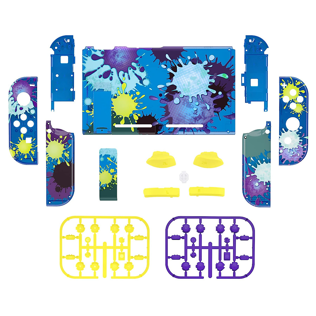 eXtremeRate Splattering Paint Replacement Full Set Shell for Nintendo Switch & Switch Pro Controller