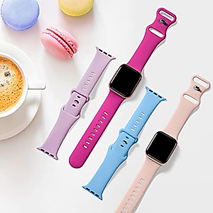 SWHAS Watch Bands Compatible with Apple Watch Bands 38mm 40mm 41mm Women Men Girls, Soft Silicone Wristbands Replacement Strap Compatible with iWatch Series 8 SE 7 6 5 4 3 2 1, 14 Pack