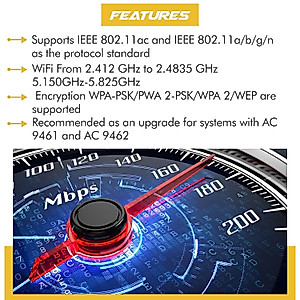 HighZer0 Electronics AC 9560 CNVio Legacy WiFi Adapter for PC | WiFi 5 Dual Band 802.11ac | Up to 1.73 Gbps | Supports Bluetooth 5.1 Windows & Linux | Requires 8-9th Gen Intel CPU | 9560NGW (AC9560)