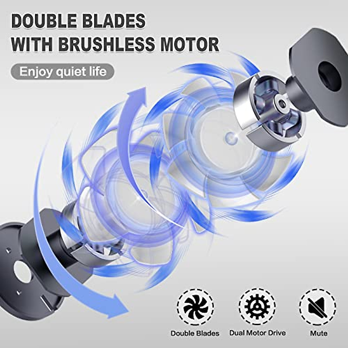 YOSHENMO MINI Portable Handheld Fan, 3 Speed Dual Motor USB Charging Personal Fan, Small Makeup Eyelash Fan ,Summer Gift for Kids Women Men Outdoor Travel Camping (Milky)