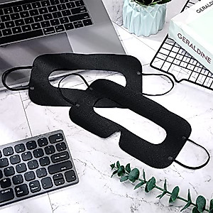 200 Pcs Disposable VR Face Mask Breathable Cover Eye Mask for VR Nonwoven Fabric Sanitary VR Mask, VR Eye Cover Pad (Black)