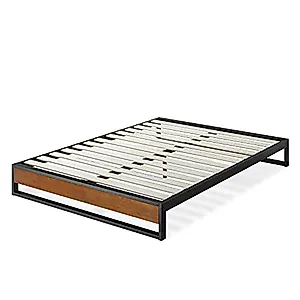 ZINUS GOOD DESIGN Award Winner Suzanne 10 Inch Bamboo and Metal Platforma Bed Frame / No Box Spring Needed / Wood Slat Support, Chestnut Brown, Queen